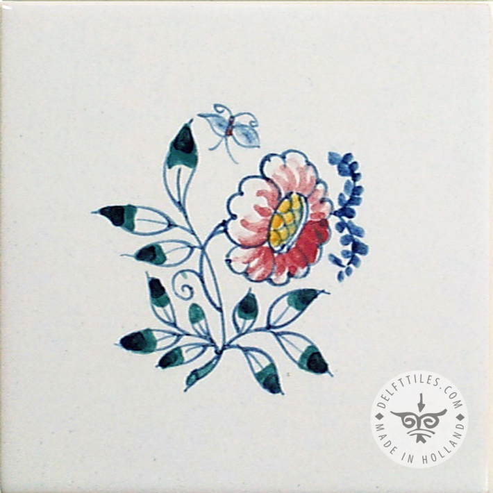 Small Flower Tiles multi color (BK_mc) - Delft Tiles