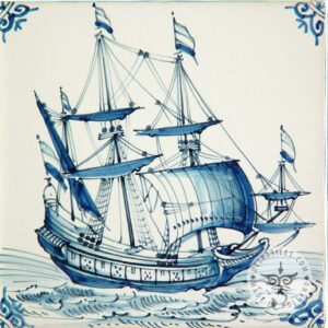 Three Masted Ship Tiles (SD) - Delft Tiles