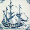Three Masted Ship Tiles (SD) - Delft Tiles