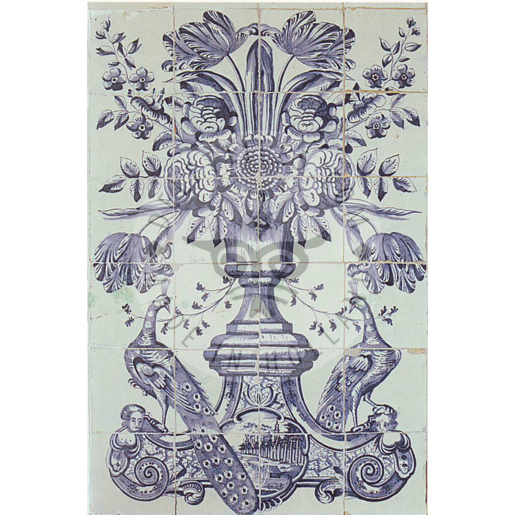 24 tile mural tulips floral panel - Delft Tiles