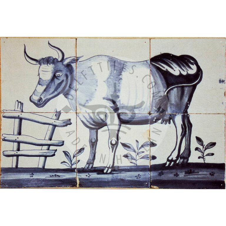 6 tile 'Potter' cow tile panel 1800 - Delft Tiles