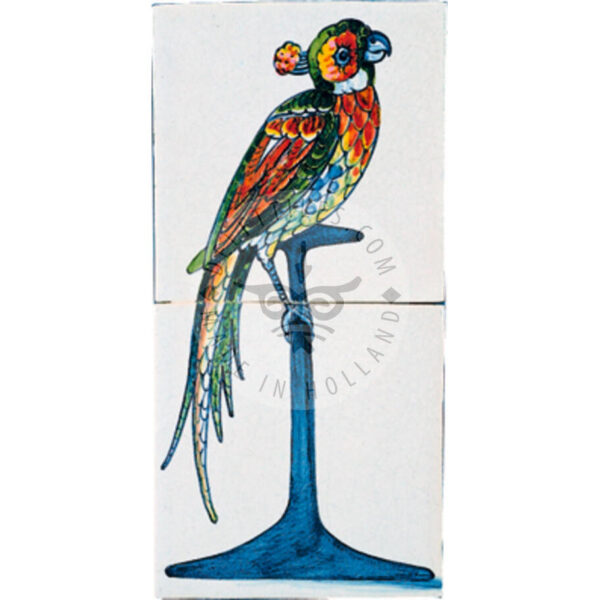 Parrot on stick panel 1x2 tiles (D2a) - Delft Tiles