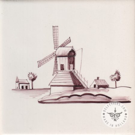 Landscape Dutch Windmill Tiles (LM) - Delft Tiles