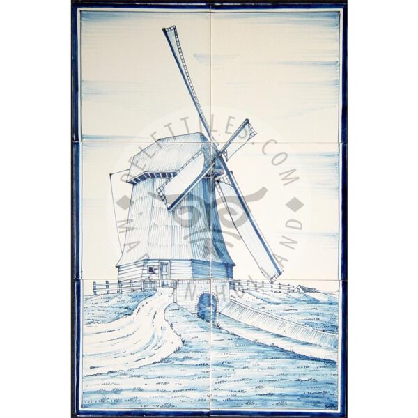 Windmill tile Mural 2x3 tiles (MO6a) - Delft Tiles