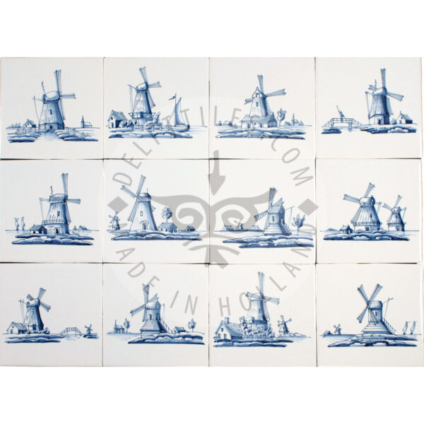 Landscape Dutch Windmill Tiles (LM) - Delft Tiles