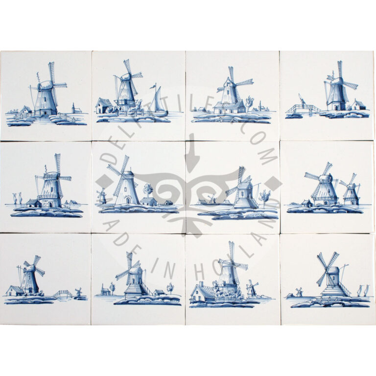 Landscape Dutch Windmill Tiles (LM) - Delft Tiles