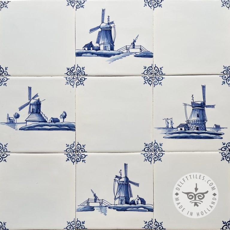 Landscape Dutch Windmill Tiles (LM) - Delft Tiles