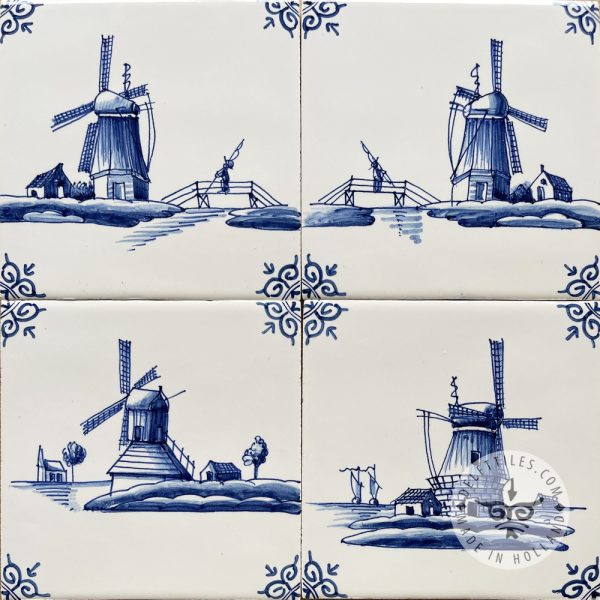 Landscape Dutch Windmill Tiles (LM) - Delft Tiles