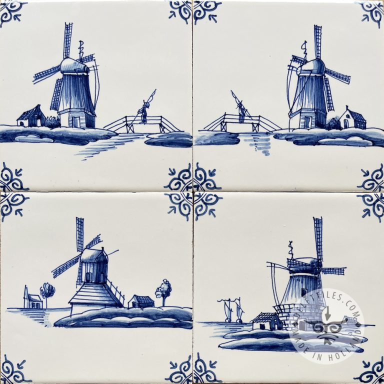 Landscape Dutch Windmill Tiles (LM) - Delft Tiles