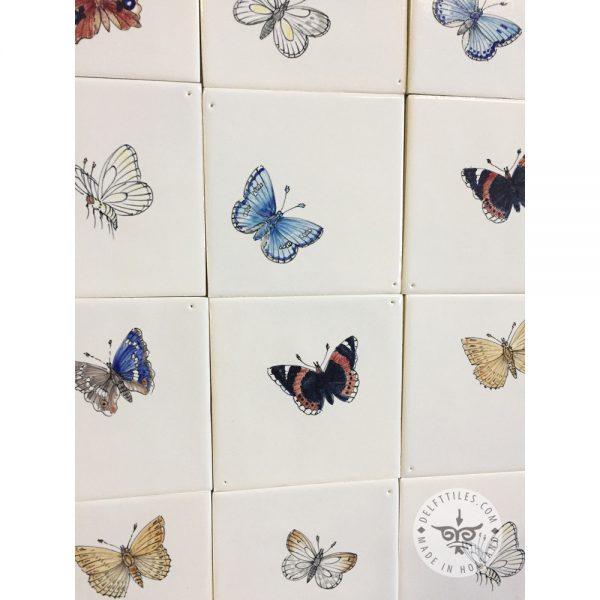 Butterflies Small Tile (HDVK) - Delft Tiles