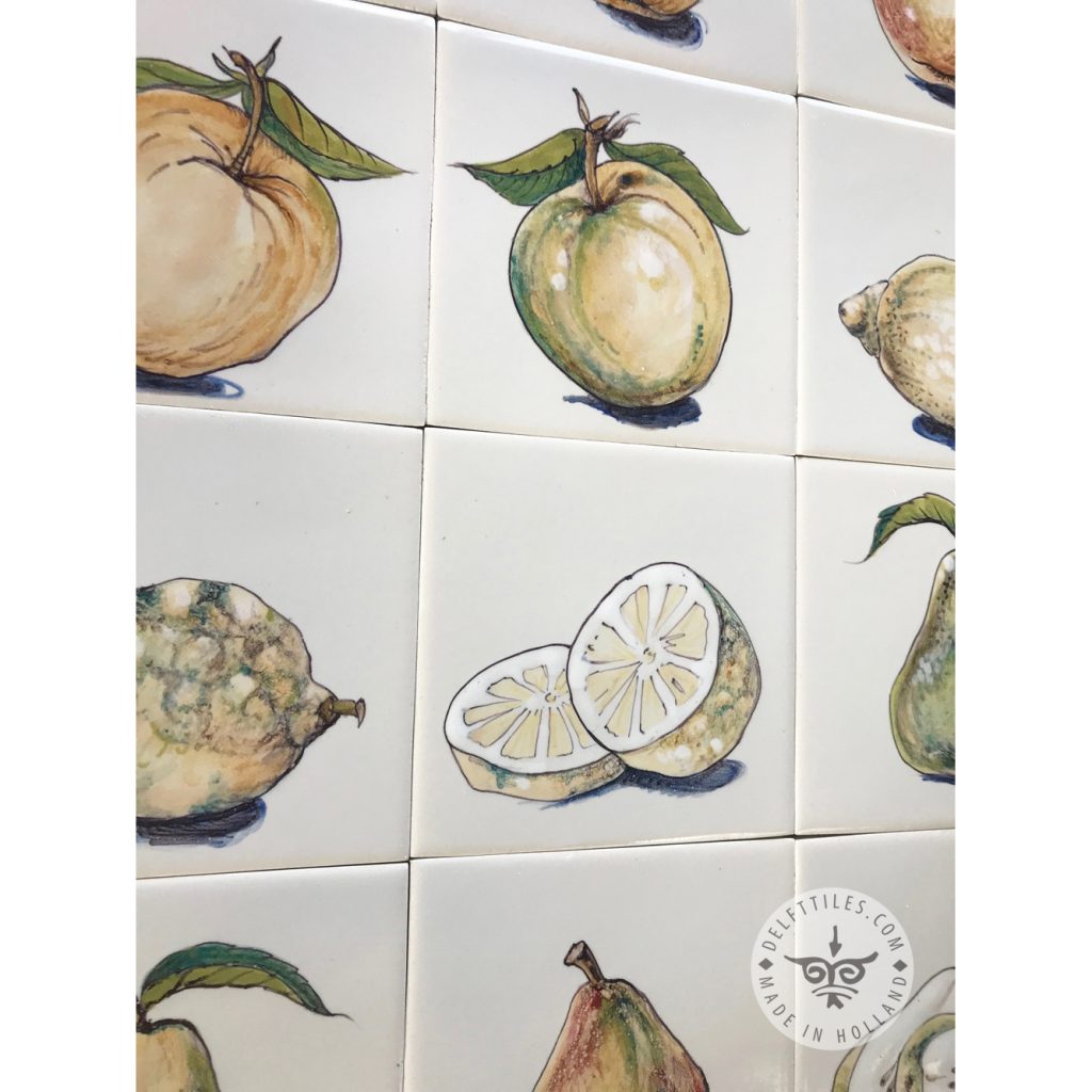 Various Fruits on Tile (HF_mc) - Delft Tiles