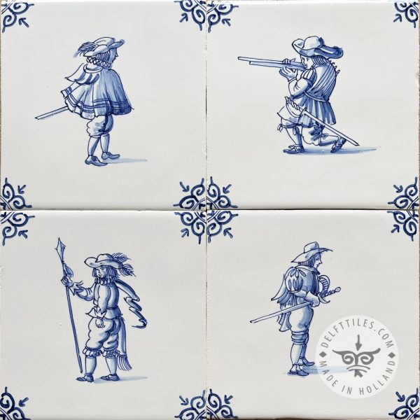 Soldier decorated tiles (SO) - Delft Tiles