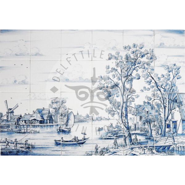 Summer Landscape tile Mural 6x4 tiles (L24b) - Delft Tiles