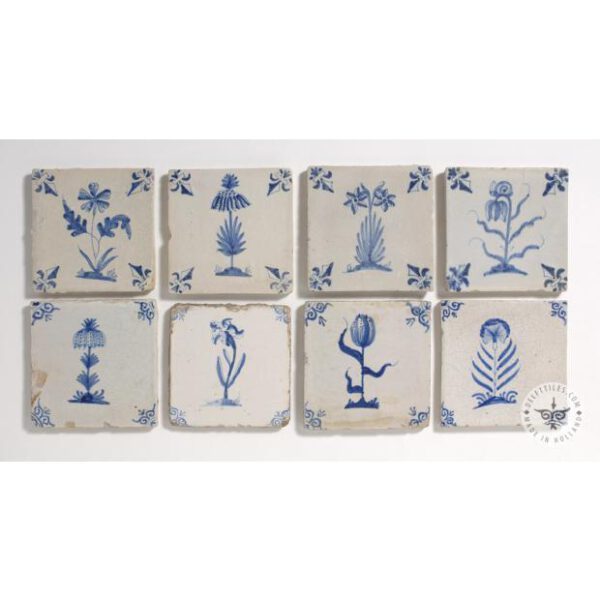 17th century Delft blue flower tiles #B8 - Delft Tiles