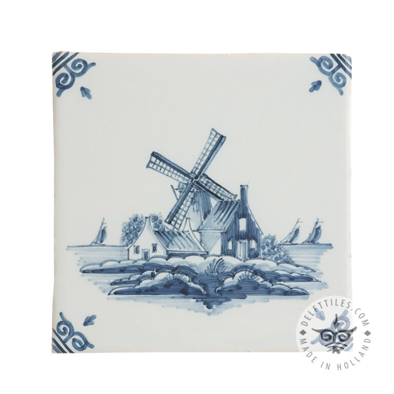 Delft blue Dutch windmill tiles (TML7) - Delft Tiles