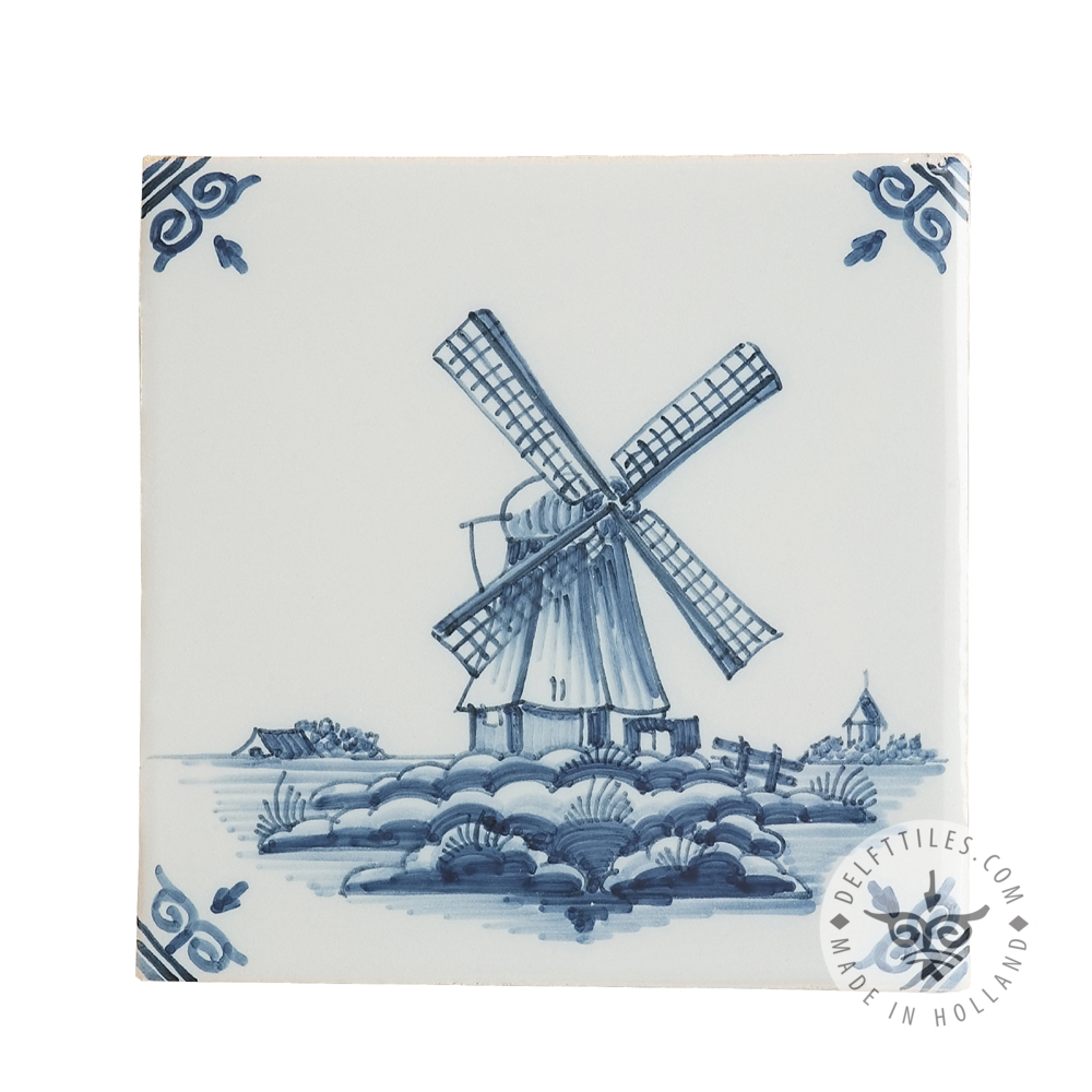 Delft blue Dutch windmill tiles (TML7) - Delft Tiles