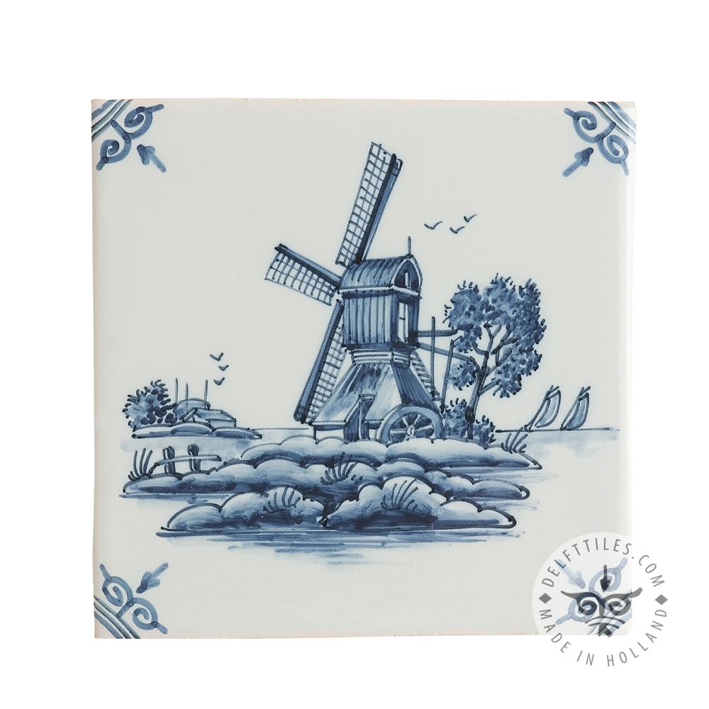 Delft blue Dutch windmill tiles (TML7) - Delft Tiles