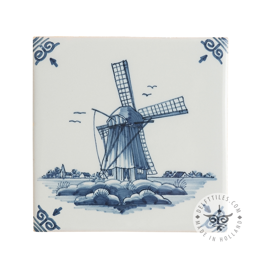 Delft blue Dutch windmill tiles (TML7) - Delft Tiles