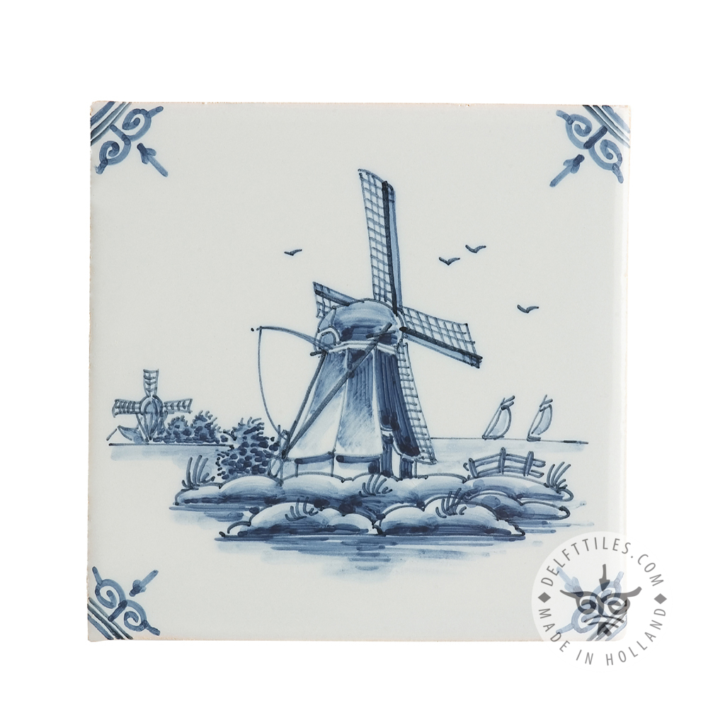Delft blue Dutch windmill tiles (TML7) - Delft Tiles