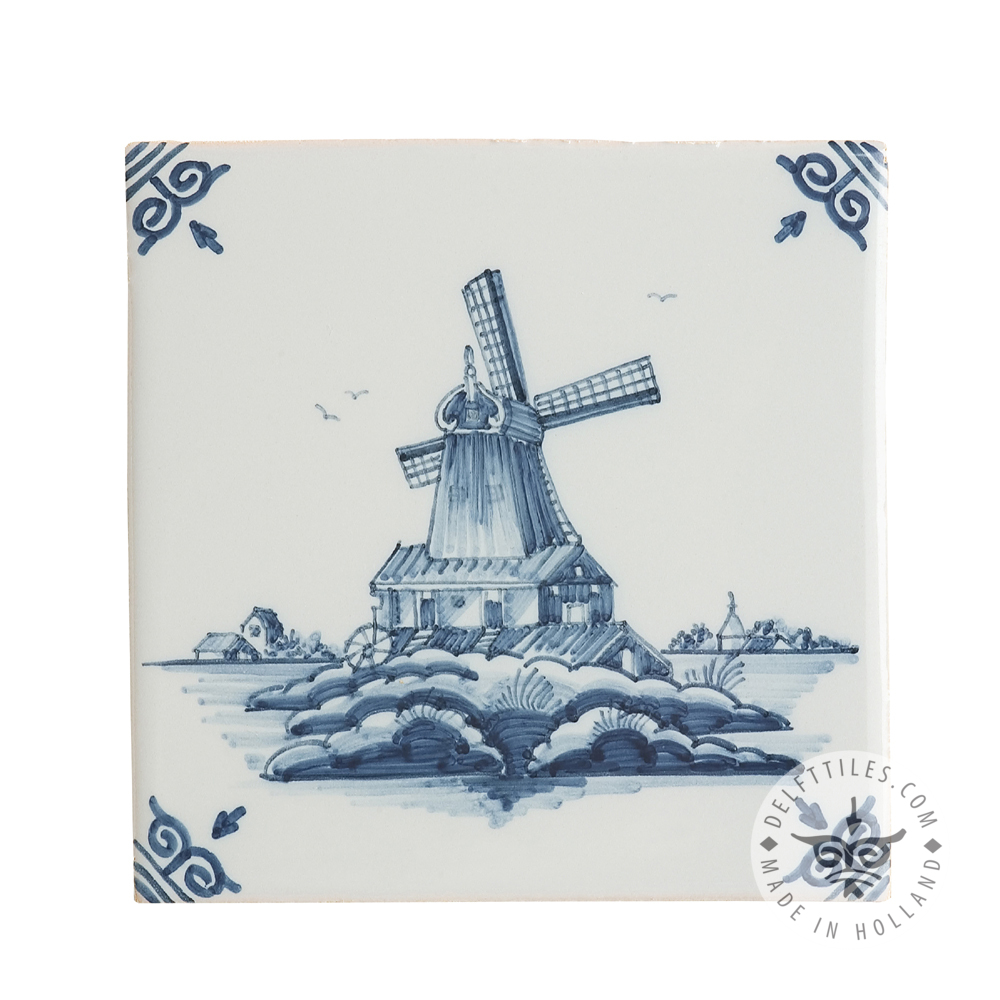 Delft blue Dutch windmill tiles (TML7) - Delft Tiles