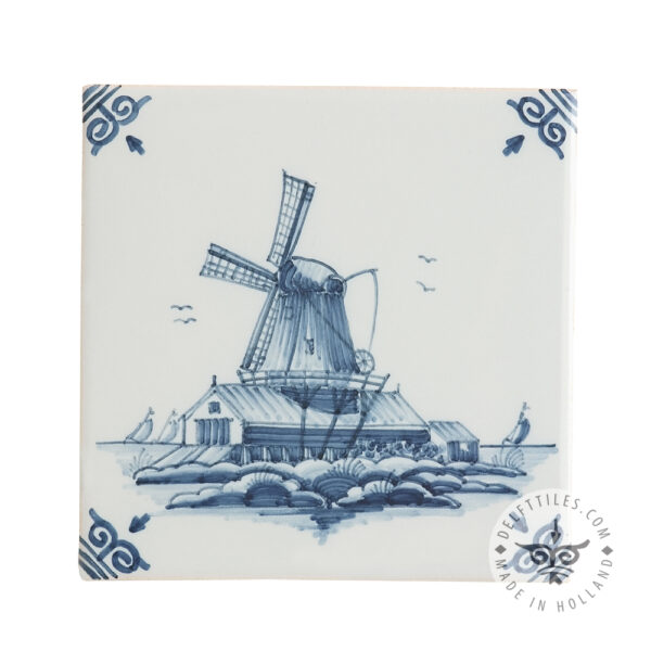 Delft blue Dutch windmill tiles (TML7) - Delft Tiles