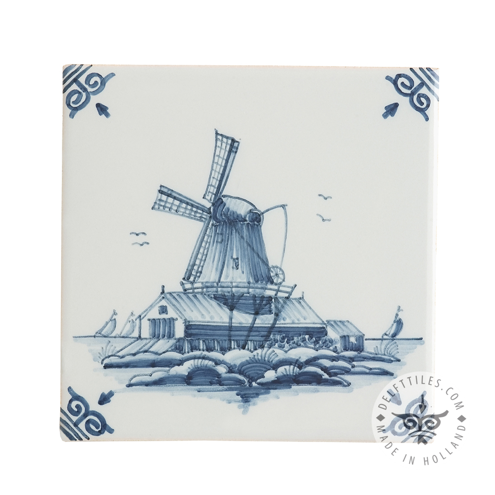 Delft blue Dutch windmill tiles (TML7) - Delft Tiles