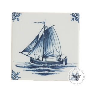 Hand decorated boat ship tiles (TMS3) - Delft Tiles
