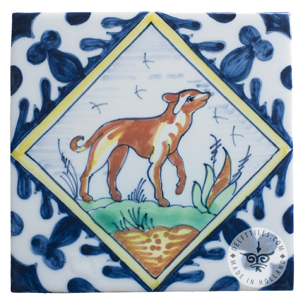 Polychrome animals in square tiles (TMZ10) - Delft Tiles