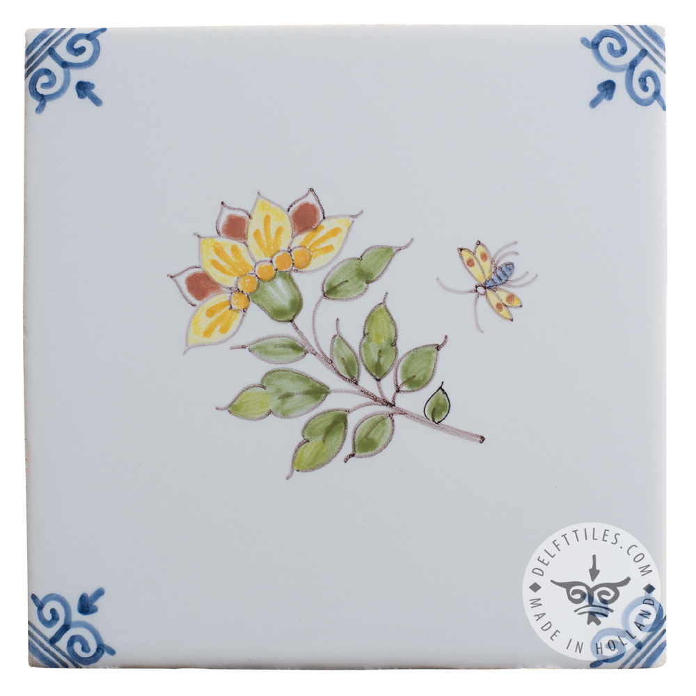 Small colored flower tiles (TMB4) - Delft Tiles