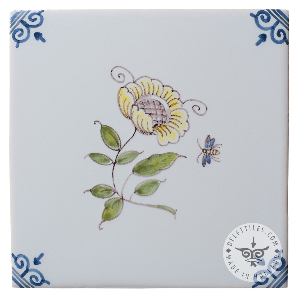 Small colored flower tiles (TMB4) - Delft Tiles
