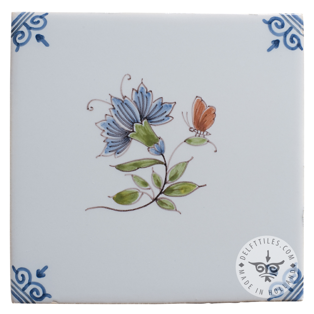 Small colored flower tiles (TMB4) - Delft Tiles