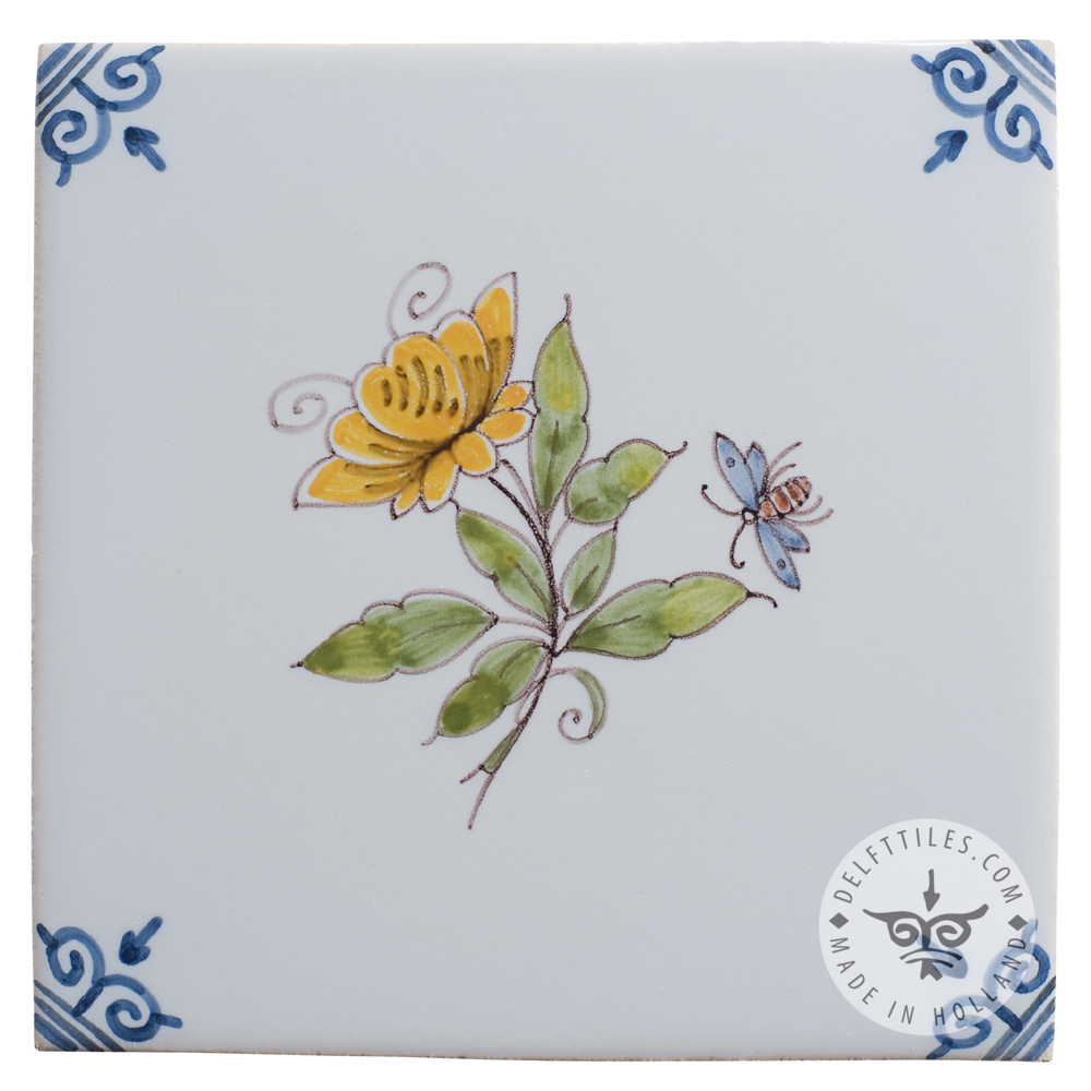 Small colored flower tiles (TMB4) - Delft Tiles