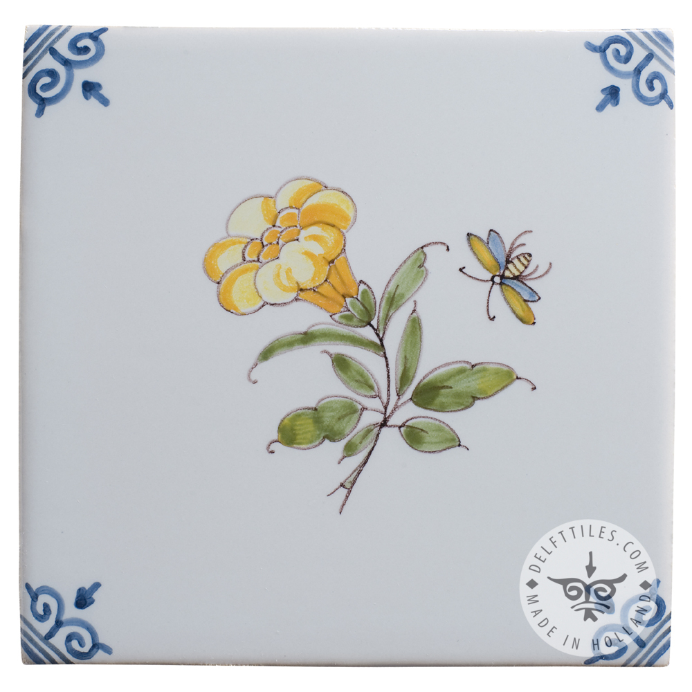 Small colored flower tiles (TMB4) - Delft Tiles