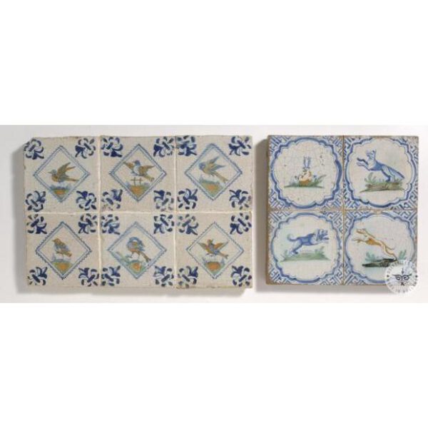 various 17th century antique Delft tiles #D16 - Delft Tiles