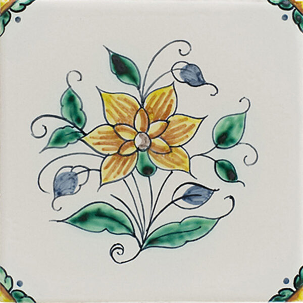 Elegant multi color flower tiles (TME6) - Delft Tiles