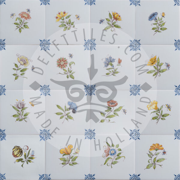 Small colored flower tiles (TMB4) - Delft Tiles