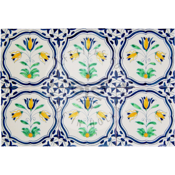 Three Tulip Tiles (BTac_mc) - Delft Tiles