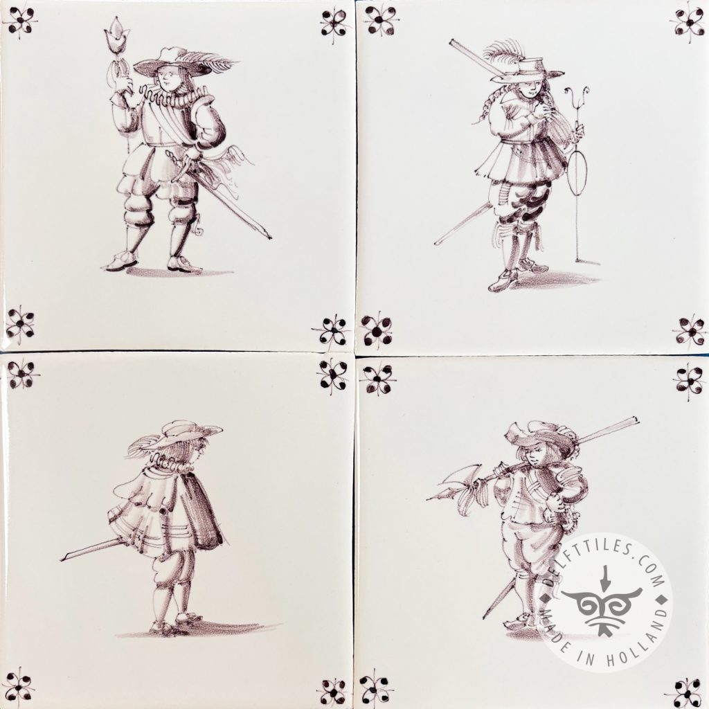 Soldier decorated tiles (SO) - Delft Tiles