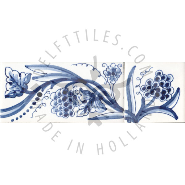 Border Tile 05 - Grapes on Vine - Delft Tiles
