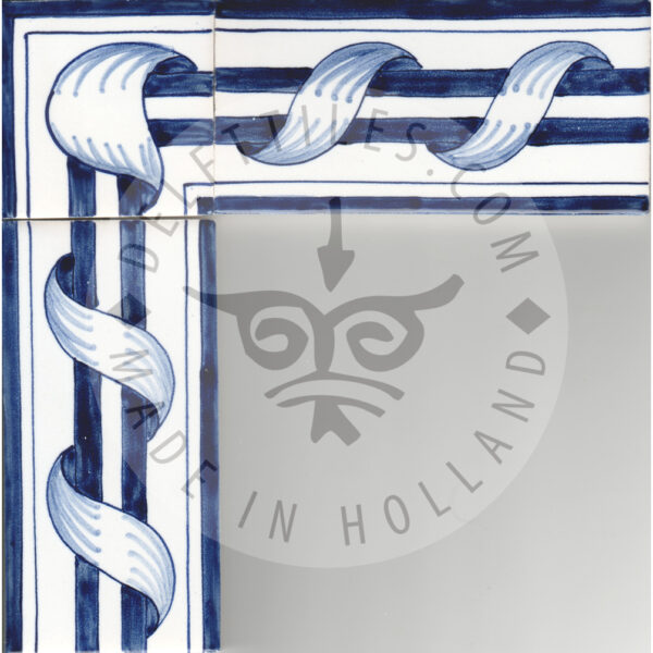 Border Tile 07 - Ribbon Round Pole - Delft Tiles
