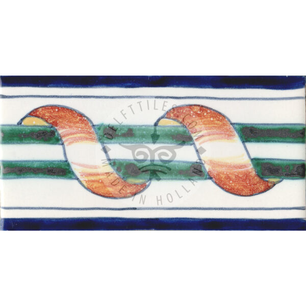 Border Tile 07 - Ribbon Round Pole - Delft Tiles