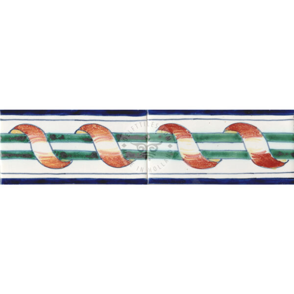 Border Tile 07 - Ribbon Round Pole - Delft Tiles