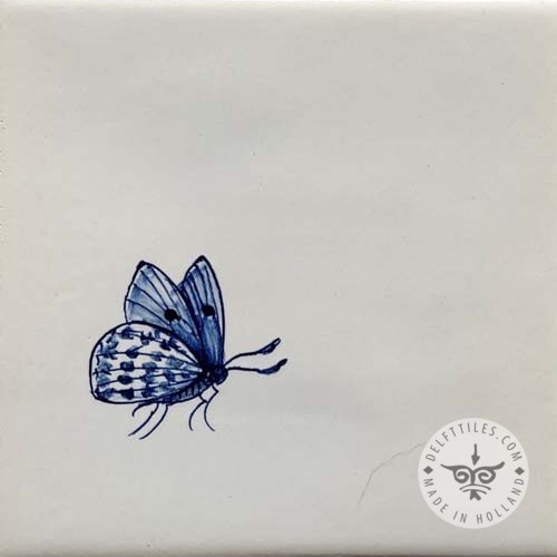 Butterflies Small Tile (HDVK) - Delft Tiles