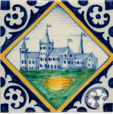 Castles and Fortresses polychrome Tiles (LB_mc) - Delft Tiles