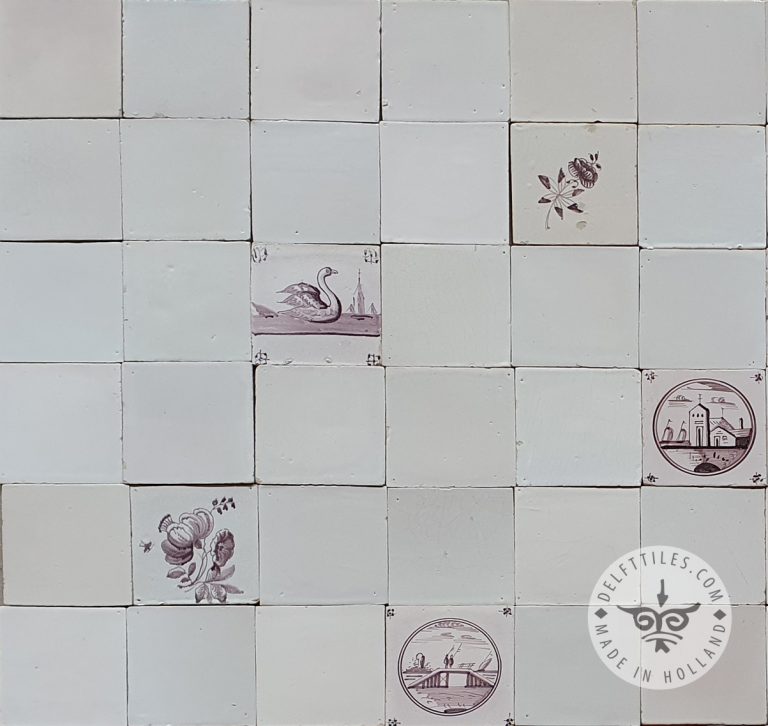 18th Century Sepia Manganese tiles - Delft Tiles