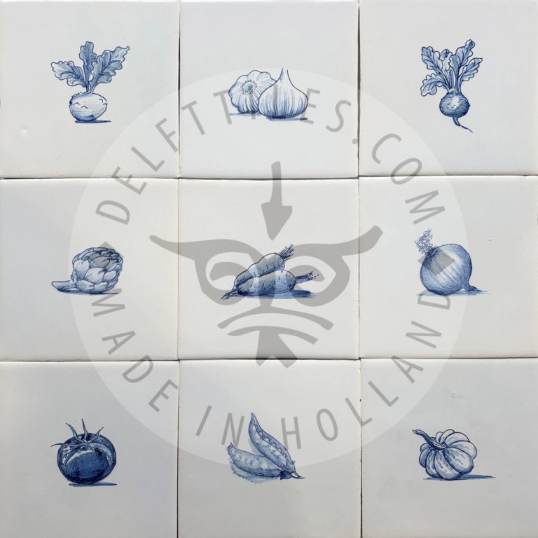 Vegetable Vegetables Tiles - Medium (GN) - Delft Tiles