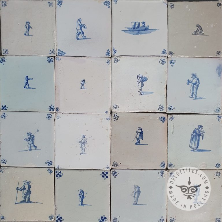 Mix 17th 18th century People Tiles - Delft Tiles